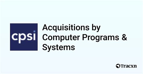 Computer Programs And Systems 5 Acquisitions Tracxn