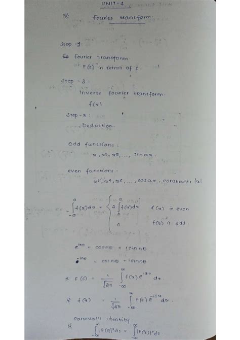 Maths 123 Units Notes Of Transform And Boundary Value Theorems