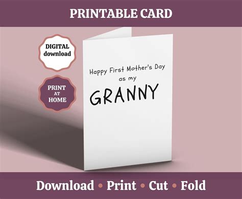 Printable Granny Mothers Day Card Happy Mothers Day Card Granny Card