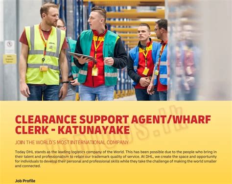 Clearance Support Agent And Clerk Dhl Job Vacancies Jobz Wire