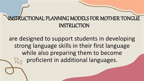 Lesson 3 Instructional Planning Models For Mother Tongue Instructionpptx