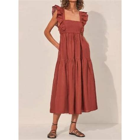 Kivari Dresses New Kivari Clove Tie Back Maxi Dress In Rust Poshmark