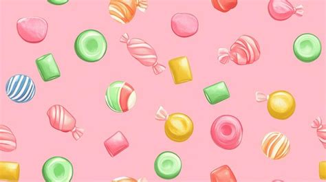 Cute Tiny Candy Pattern Premium Ai Generated Image