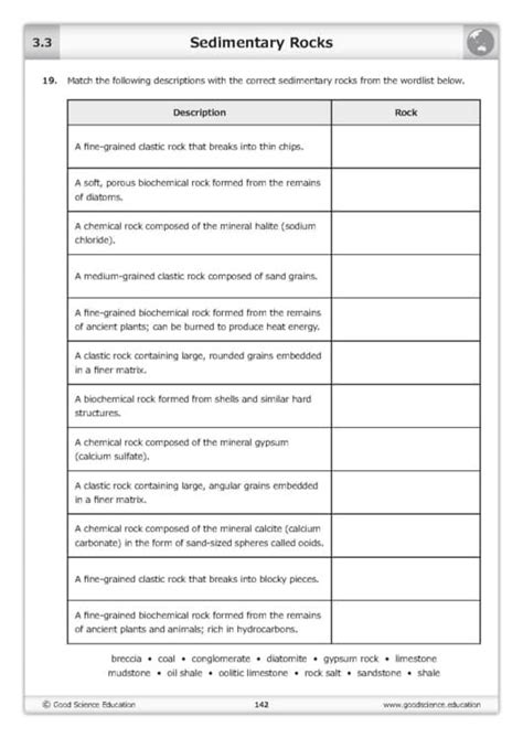 Sedimentary Rocks Worksheet By Good Science Tpt