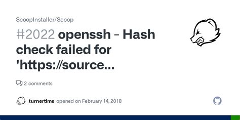 Openssh Hash Check Failed For Https Source Issue ScoopInstaller Scoop GitHub