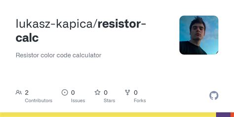Github Lukasz Kapica Resistor Calc Resistor Color Code Calculator