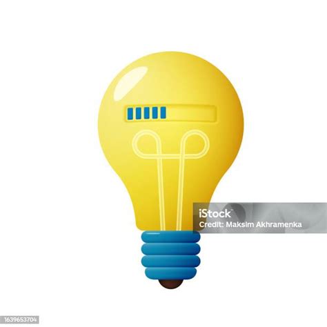 에너지와 아이디어의 상징으로 로딩 표시기가 있는 전구 0명에 대한 스톡 벡터 아트 및 기타 이미지 0명 3차원 형태 개념 Istock