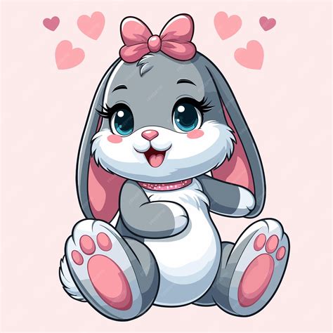 Premium Vector Cute Bunny Cartoon Vector Style White Background