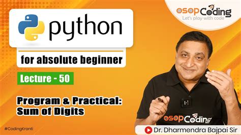 Program For Finding Sum Of Digits Of N Using While Loop Python Tutorial For Beginner