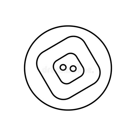 Outline Button Icon Line Sewing Sign Stock Vector Illustration Of