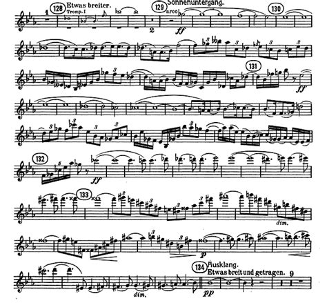 Violin R Strauss Alpine Symphony Reh 130 134 2nd Violin