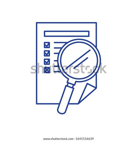 Document Paper Magnifying Glass Vector Illustration Stock Vector