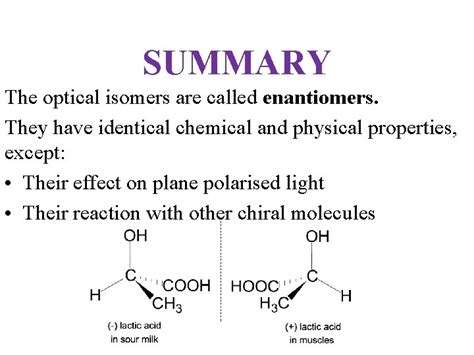 Optical Isomerism Learning Objectives Lo Be Able To