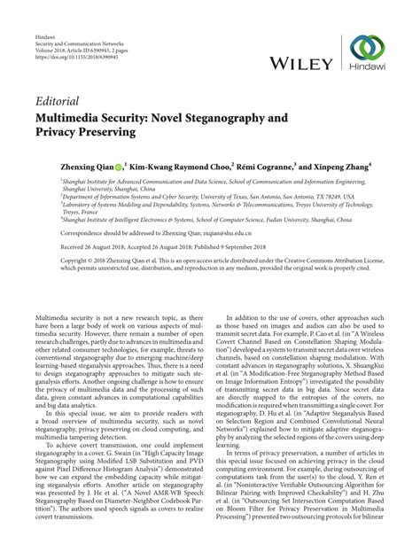 Pdf Multimedia Security Novel Steganography And Privacy Preserving