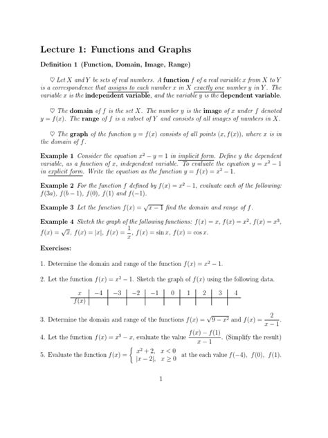 Lecture 1 Pdf Function Mathematics Elementary Mathematics