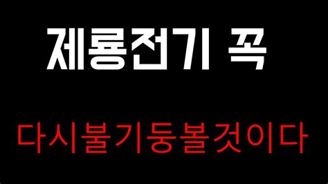 제룡전기 역대급재료가공개됩니다 쓸어담을 준비하세요 대응전략 필수시청하세요 제룡전기주가전망 Youtube