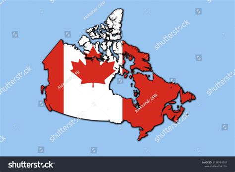 Outline Canada Map Color National Flag Stock Illustration 1198584997