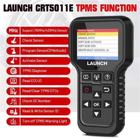 Launch Crt5011e 315433mhz Tpms Relearn And Programming Tool