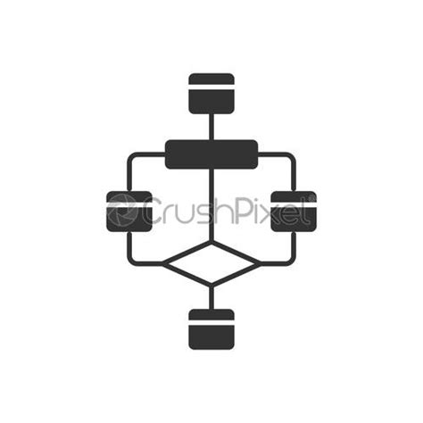 Flowchart Glyph Icon Diagram Visualization Of Problem Solving Stages