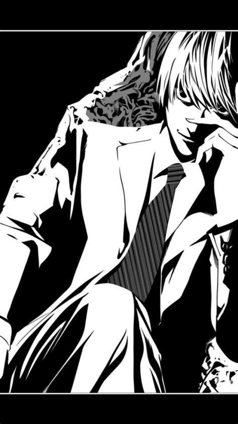 Death Note Character Monochrome Wallpaper Background Free Download