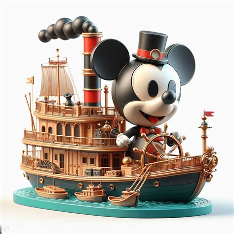 Steamboat Willie Mickey Mouse As A Colored 3d Model Rdalle2