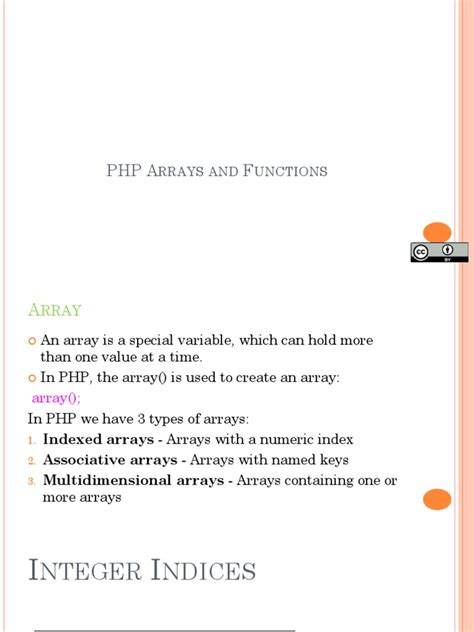Php Arrays And Functions Pdf Computer Programming Software