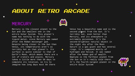 Basic Template Retro Arcade Theme For Marketing