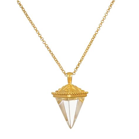 Crystal Pendulum Necklace Sandalwood Stone
