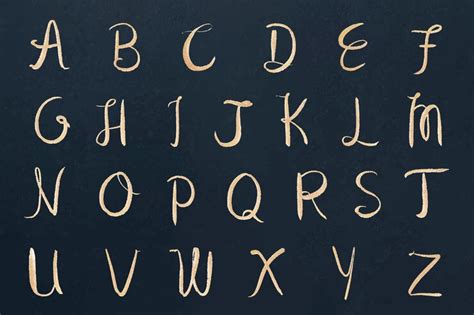 알파벳 세트 필기체 대문자 서예 글꼴 무료 벡터