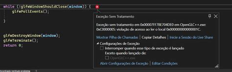 C Glfwwindowshouldclosewindow Generate Exeption Why Stack