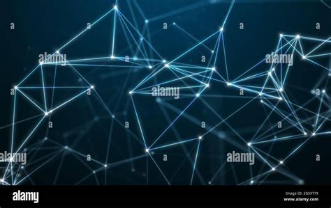 Abstract Plexus Technology Background From Lines And Dots Space Geometrical Backdrop Stock