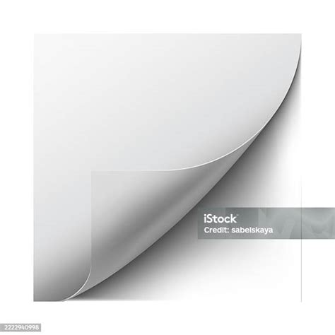 종이의 뒤틀린 모서리 사각형 시트 벡터 효과 흰색 페이지 넘김 모서리 사실적인 가장자리 컬 및 구부러진 시트 그림자 0명에 대한 스톡 벡터 아트 및 기타 이미지 Istock