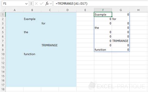 Excel Function TRIMRANGE
