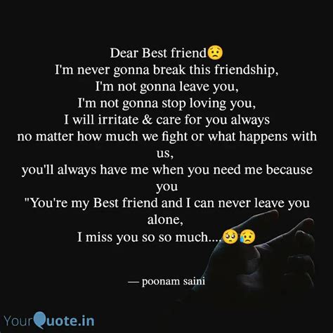 Dear Best Friend😟 Im Ne Quotes And Writings By Poonam Saini Yourquote