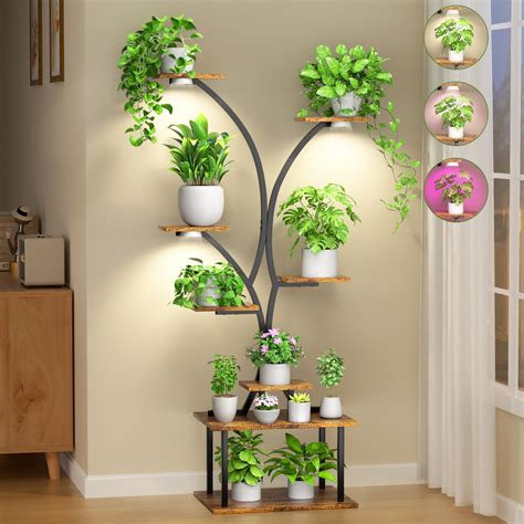 Plant Stand Indoor With Grow Lights 7 Tiered Plant Shelf
