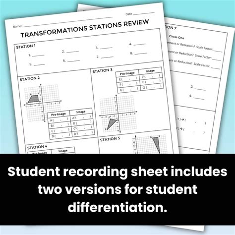 Transformations On The Coordinate Plane Stations Review Activity Ckmath®