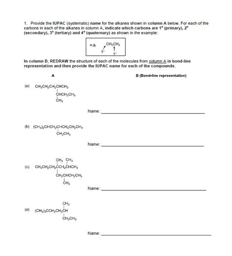 Solved Provide The Iupac Systematic Name For The Alkanes