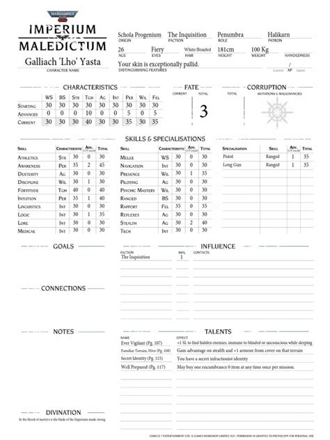 Inquisitor Character Sheet Pdf Military Technology Flight