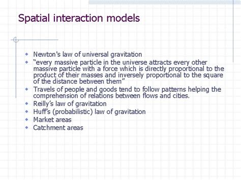 Economic Geography 1 Bis Spatial Interaction And The