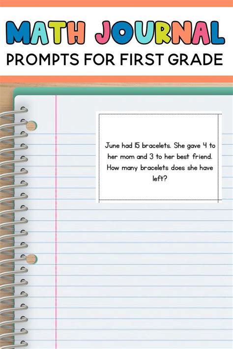 First Grade Math Journal Problems And Printable Prompts Bundle Math