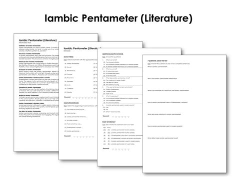 Iambic Pentameter Literature Made By Teachers