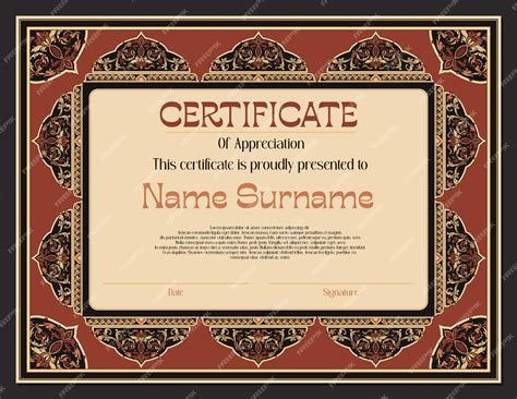 Premium Vector Classic Border Frame With Red Floral Batik Pattern For The Decoration