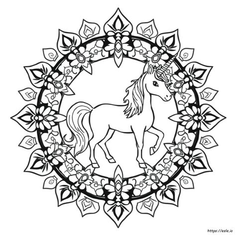 Unicorn Mandala Coloring