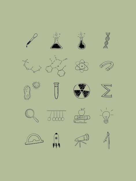 Premium Vector Science Doodle Set
