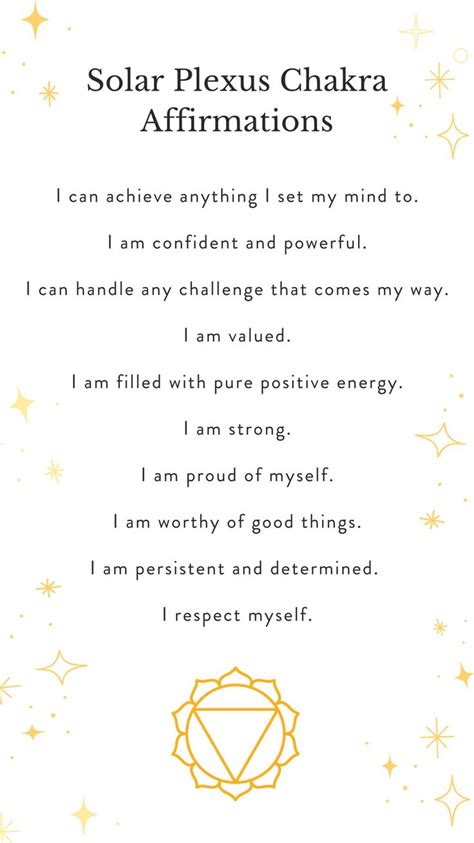 Solar Plexus Chakra Affirmations Plexus Products Chakra Affirmations
