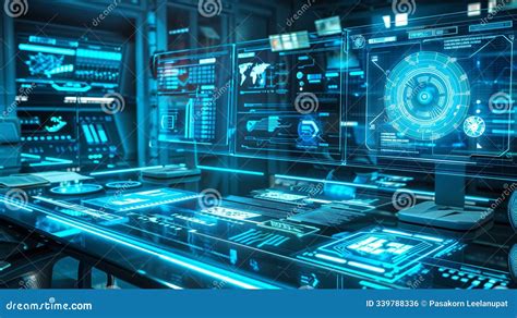 A Sleek Minimalistic Quantum Computer Setup Inside A Modern Hi Stock