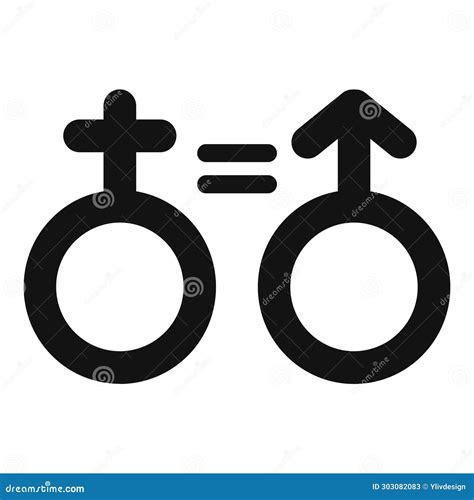 Gender Equality Icon Simple Vector Couple Poster Support Stock Vector