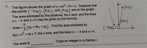 Solved 7 The Figure Shows The Graph Of Y Ax Bx C Chegg Com