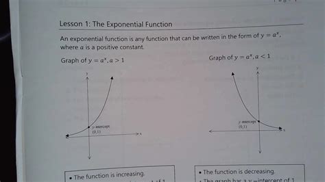 Unit 5 Lesson 1 Exponential Function Youtube