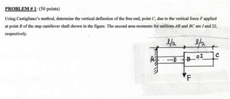 Problem 1 50 Points Using Castiglianos Method Determine The